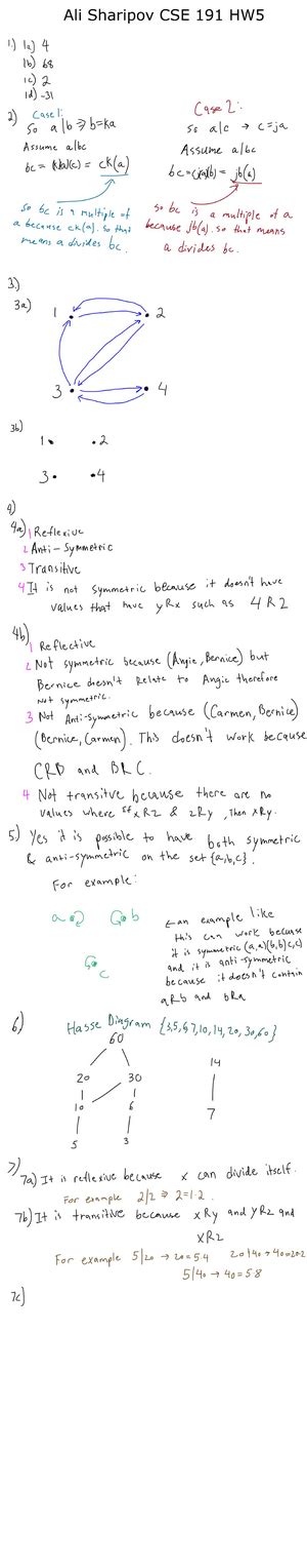 Homework 07 Answers To Practice Problems With Solutions Cse 191