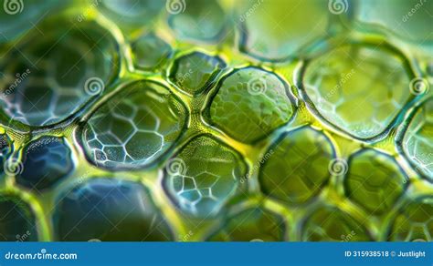 A Brightlycolored Image Of A Single Tiny Algae Cell Showcasing Its Unique Shape And Structures