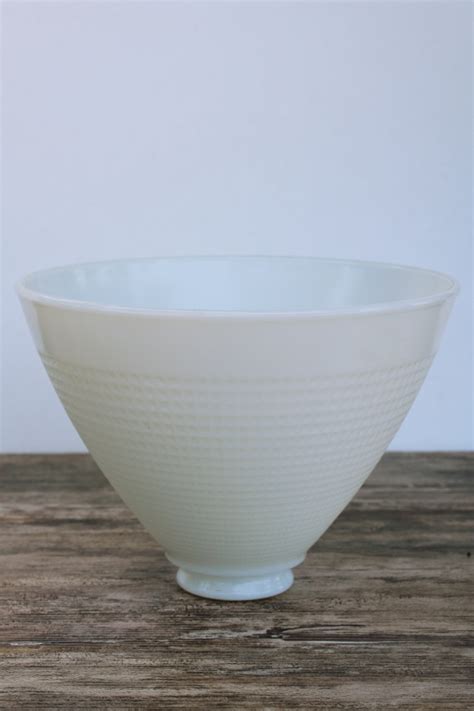Vintage White Milk Glass Diffuser Shade Waffle Pattern Reflector Or Torchiere For Rembrandt