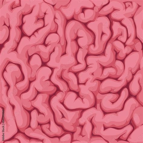 Human Brain Seamless Pattern Pink Background