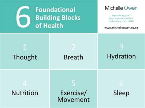 6 Foundational Building Blocks Of Healthmichelleowen Final Ppt
