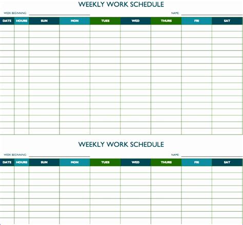 One Week Calendar Template Excel Excel Templates