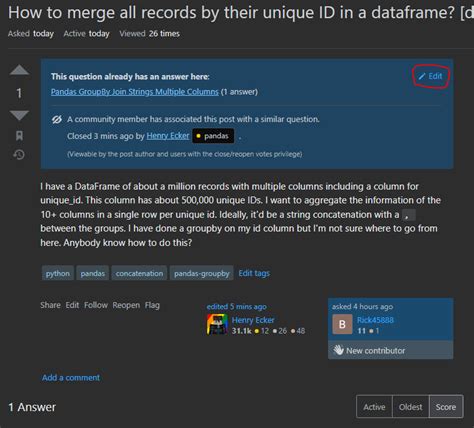Unable To Edit Duplicate Lists From The First Questions Review Queue