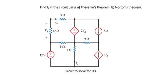 Solved Find I2 In The Circuit Using A Thevenins Theorem