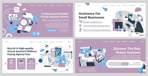 Premium Vector Web Banner For Virtual Business Assistant Service