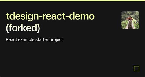 Tdesign React Demo Forked Codesandbox
