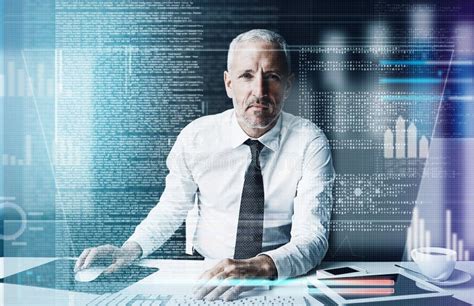 Business Man Overlay And Software With Code Review Or Programming For User Experience On