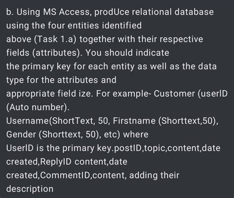 B Using Ms Access Produce Relational Database Studyx