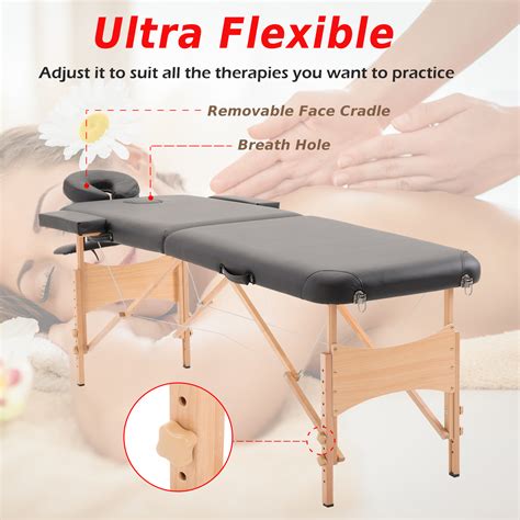 Light Weight Portable Massage Table Beauty Therapy Couch Bed 2 Section