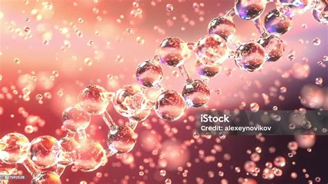 대각선 Dna 분자 그리고 투명 한 방울 얕은 초점 생화학 현대 의학 이나 유전 연구 관련 3d 렌더링 배경 유전체학에 대한 스톡 사진 및 기타 이미지 Istock