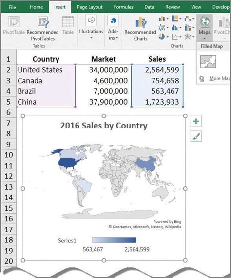 Use Map For Data Visualization In Excel