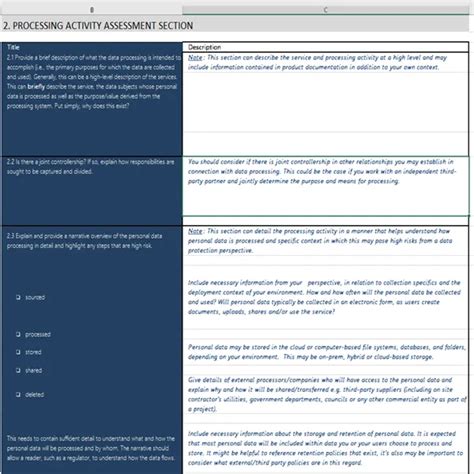 Dpia Gdpr Template Xls Download Privacy Impact Assessment Template
