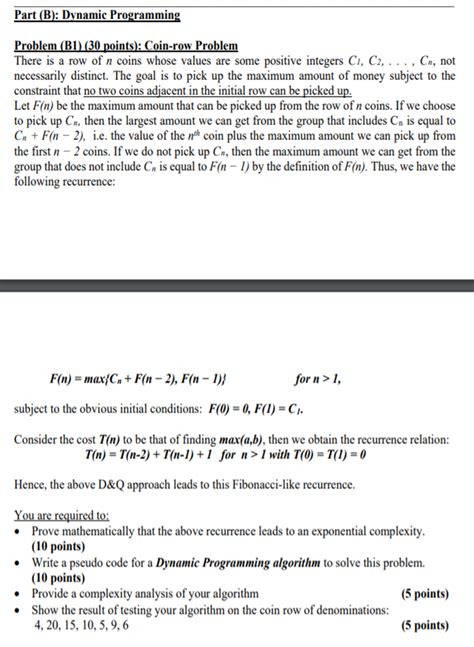 solved part b dynamic programming problem b1 30 points coin