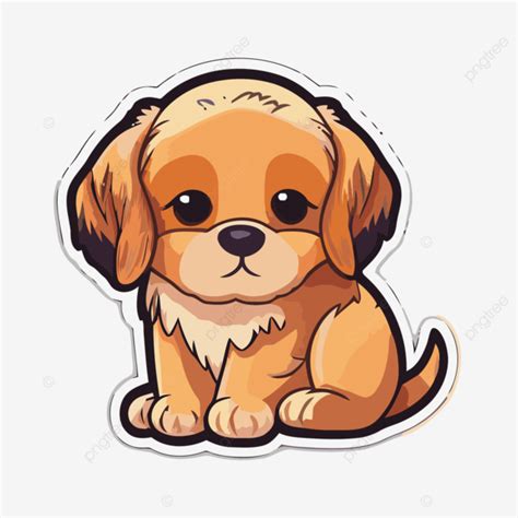 귀여운 강아지 스티커 일러스트 벡터 고립 된 만화 강아지 사랑 스티커 디자인 상표 스티커 일러스트 Png 일러스트 및 벡터 에 대한 무료 다운로드 Pngtree