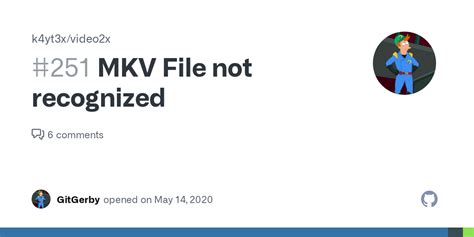 Mkv File Not Recognized · Issue 251 · K4yt3xvideo2x · Github