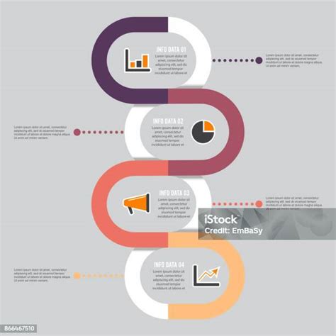 워크플로 배너 다이어그램 웹 디자인 영역형 차트 서식 파일 타임 라인 Infographic 색된 가로 4 자리 번호를 사용할 수 있습니다 0명에 대한 스톡 벡터 아트 및