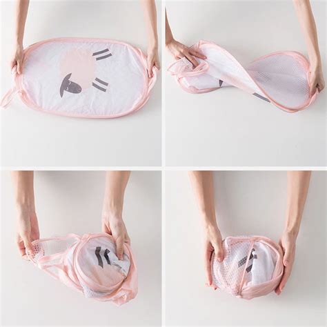 Badu Bg Кош за мръсно пране Сгъваеми кошници за съхранение на дрехи Мрежести пране на дрехи