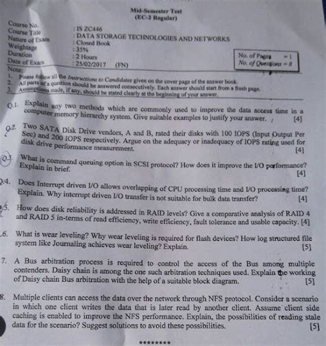 Coding Tech Life Data Storage Technologies And Networks Iszc446 Mid
