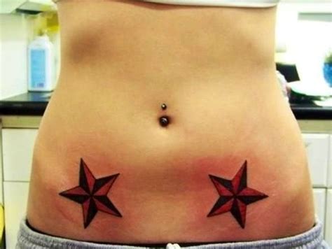 Single Star Hip Tattoos