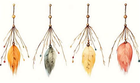 Premium Photo Watercolor Of Raffia Natural String With Wooden Beads