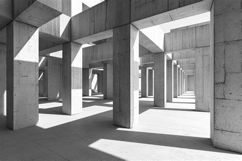 premium photo 3d concrete interior with architectural columns and structures