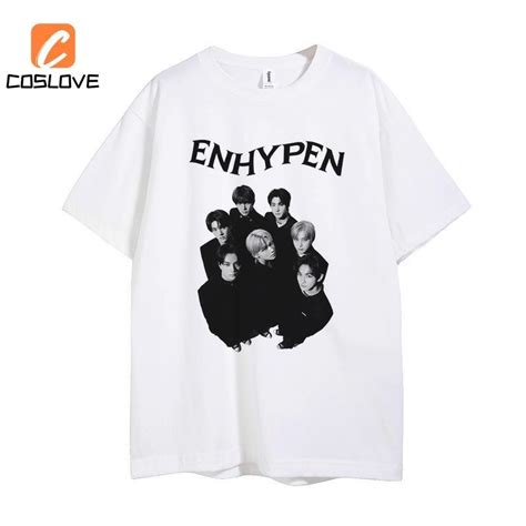 Enhypen Fan Made Team Show Pattern Suit For Girl Short Sleeves Summer Daily Casual Style T Shirt