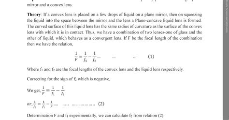 Expt 5 To Determine The Refractive Index Of A Liquid By Pin Method Using A Plane Mirror And A