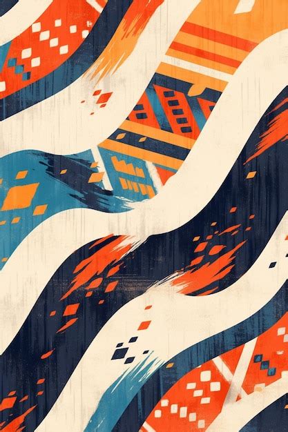Indonesian Ikat Patterns With Colorful Weaves Premium Ai Generated Vector