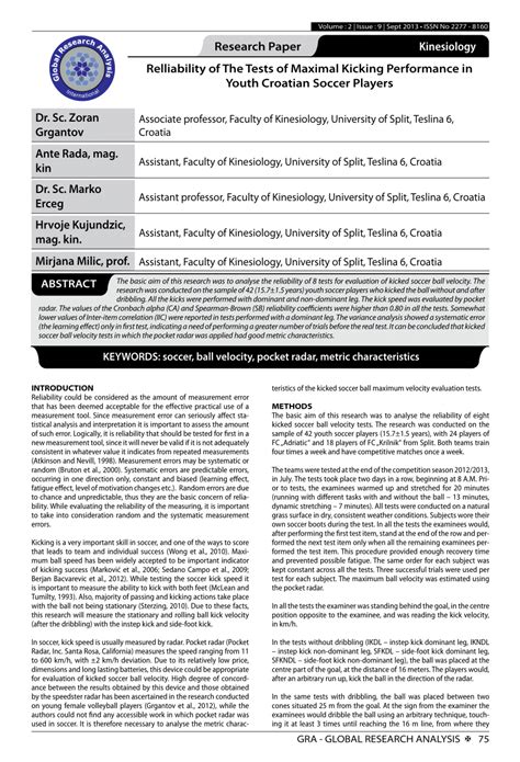Pdf Relliability Of The Tests Of Maximal Kicking Performance In Youth