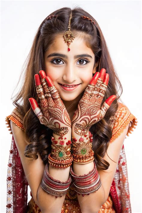 Premium Photo A Girl With Creative Mehndi Designs