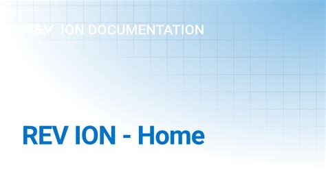 Rev Ion Home Rev Robotics Documentation Rev Ion Home Rev Robotics Documentation