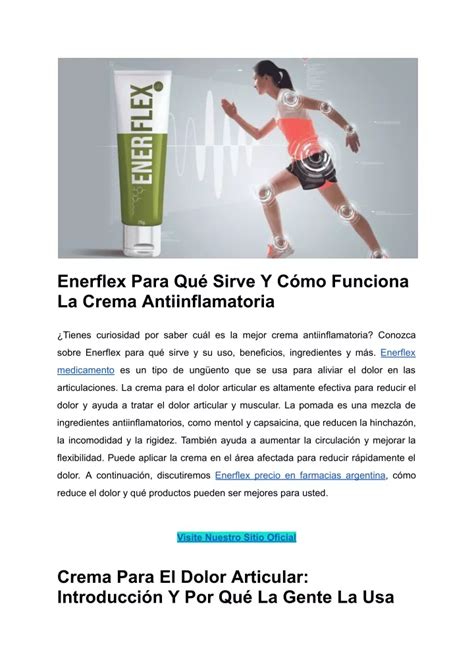 Ppt Enerflex Para Qu Sirve Y C Mo Funciona La Crema Antiinflamatoria Powerpoint Presentation