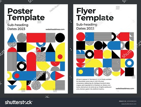 Poster Flyer Template Bauhaus Style Created Stock Vector Royalty Free