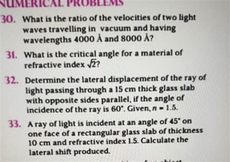 30 What Is The Ratio Of The Velocities Of Two Light Waves Travelling In