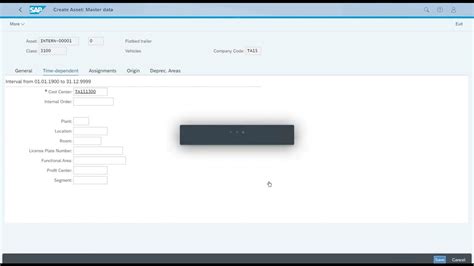 Sap S 4 Hana 115 Creation Of A Fixed Asset Master Record Using Sap