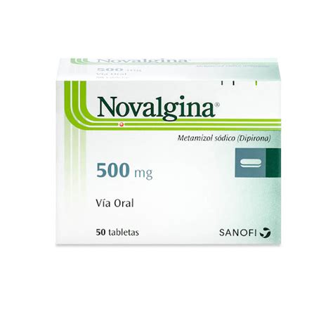 Novalgina Metamizol Sódico Dipirona 500 Mg Sanofi Caja X 50 Tabletas