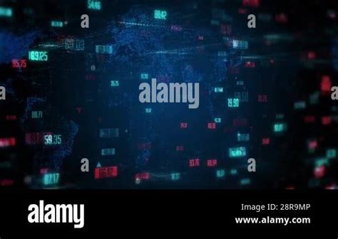 Trading Chart Showing Numbers Increase And Decrease On Different Globe Areas Financial Market