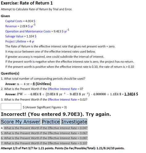 Solved Exercise Rate Of Return 1 Attempt To Calculate Rate Chegg Com