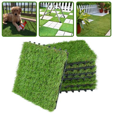 Xlx Turf Interlocking Artificial Grass Tiles 9 Pack 12x12 Inch Self
