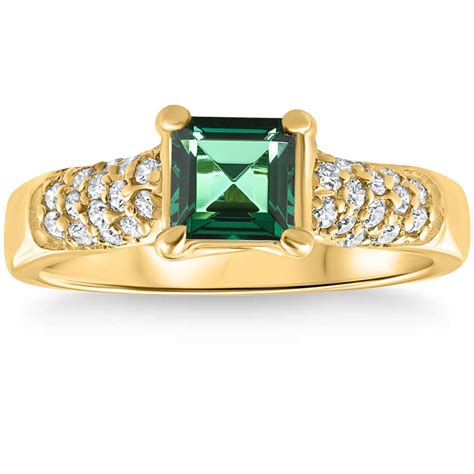 3 4ct Peart Shape Emerald Diamond Ring 10k Gold Lab Grown