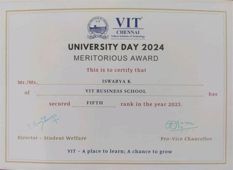 Iswarya K On Linkedin Honoured To Receive The Meritorious Award Rank 5