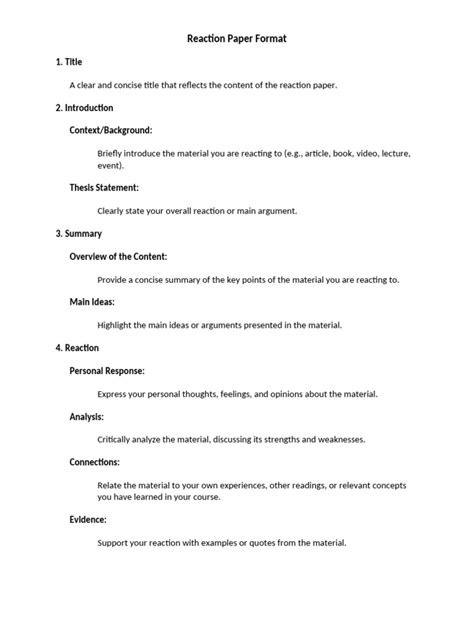Reaction Paper Format Guide Pdf Small And Medium Sized Enterprises