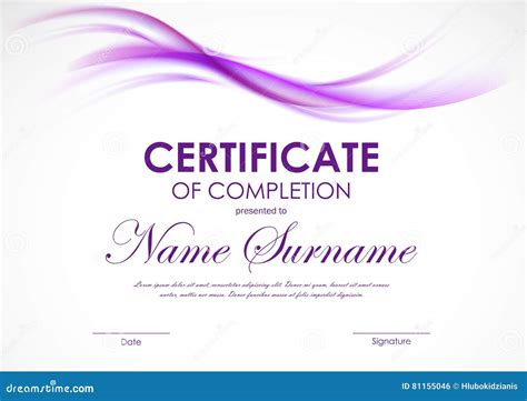 Certificate Of Completion Template Vector Illustration 81155046