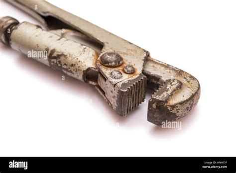 Old Pipe Wrench Some Rust Isolated On A White Background Stock Photo Alamy