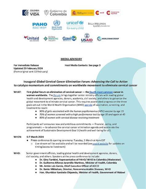 Global Cervical Cancer Elimination Forum Advancing The Call To Action