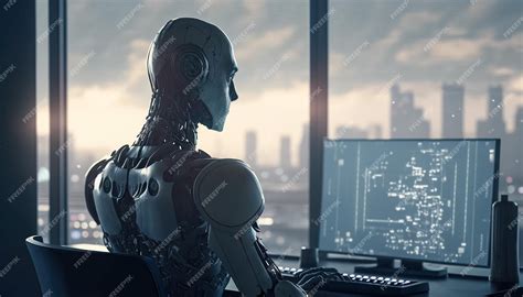 Premium Photo Maximize Your Efficiency Chatgpt Robot Working Cuttingedge Programming In Action