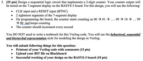 3 25 Pts Design A Sequential Logic Circuit That Chegg Com