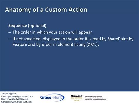 Creating Custom Actions Within Sharepoint Pptx