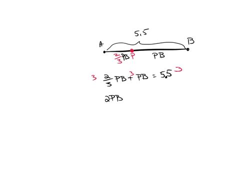 solved draw a line segment ab 5 5 cm find a point p on it such that