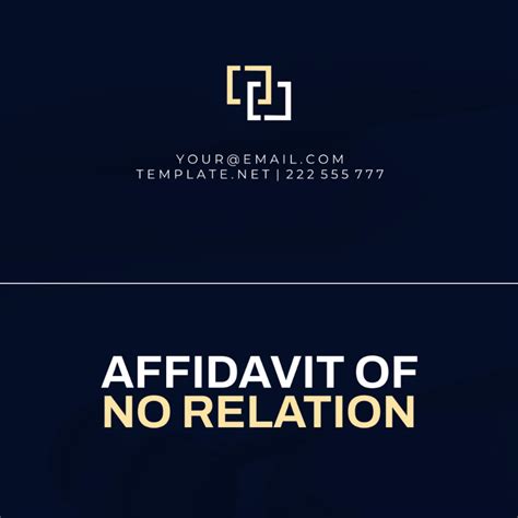 Free Affidavit Of No Relation Template To Edit Online